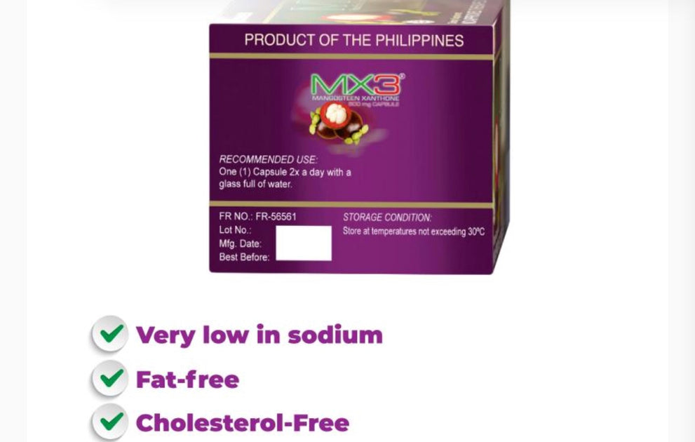 MX3 Natural Pure Mangosteen Xanthone 500mg Capsule, 60 Count