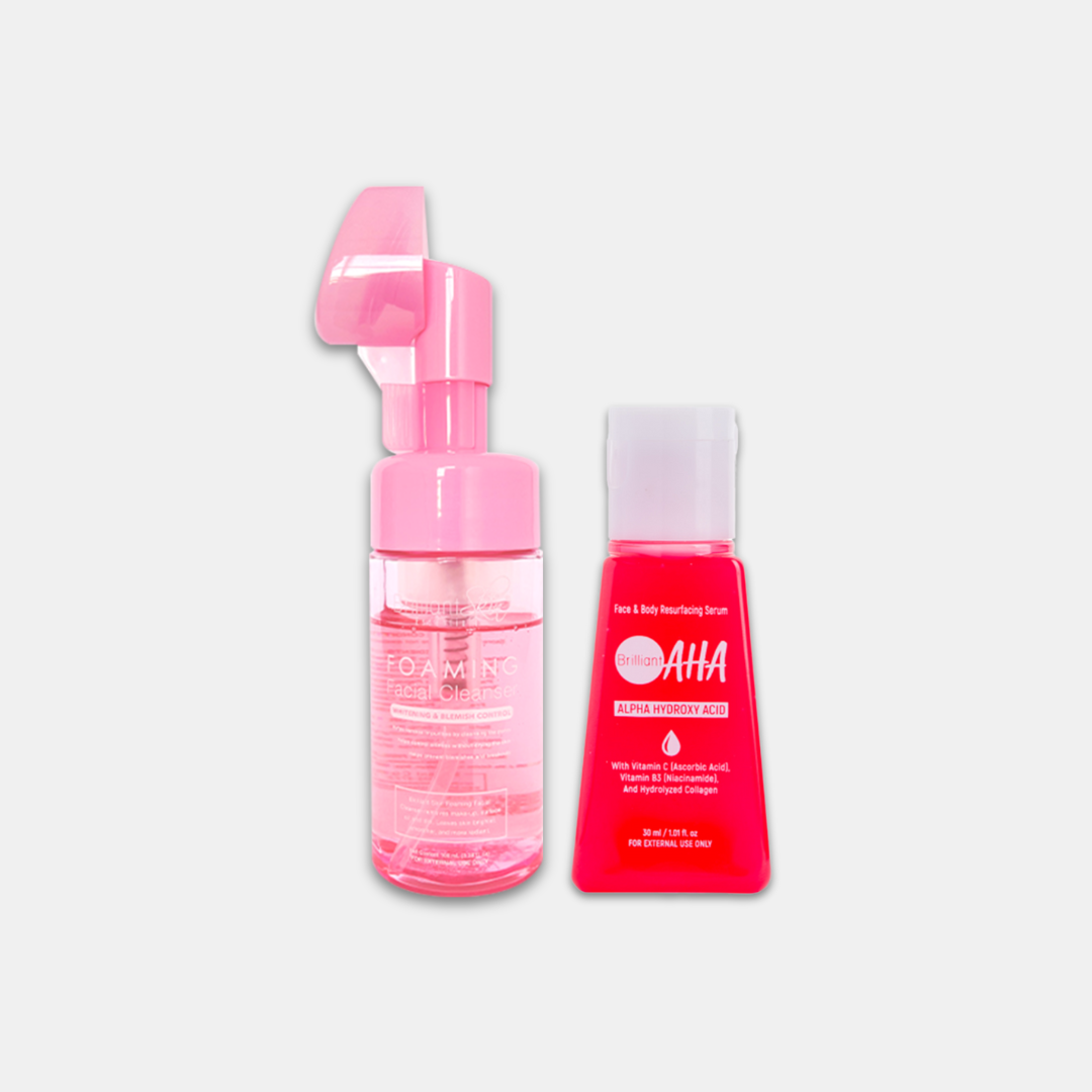 Brilliant Skin Essentials Facial Cleanser + AHA Serum & Glutathione So ...