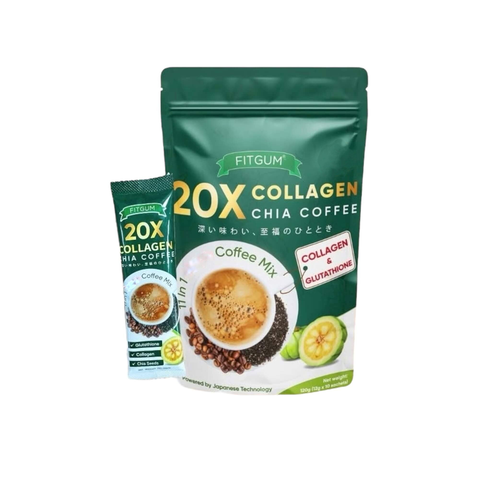FITGUM FIT GUM 20X Collagen Chia Coffee - 11 in 1 Coffee Mix – D Nelson ...