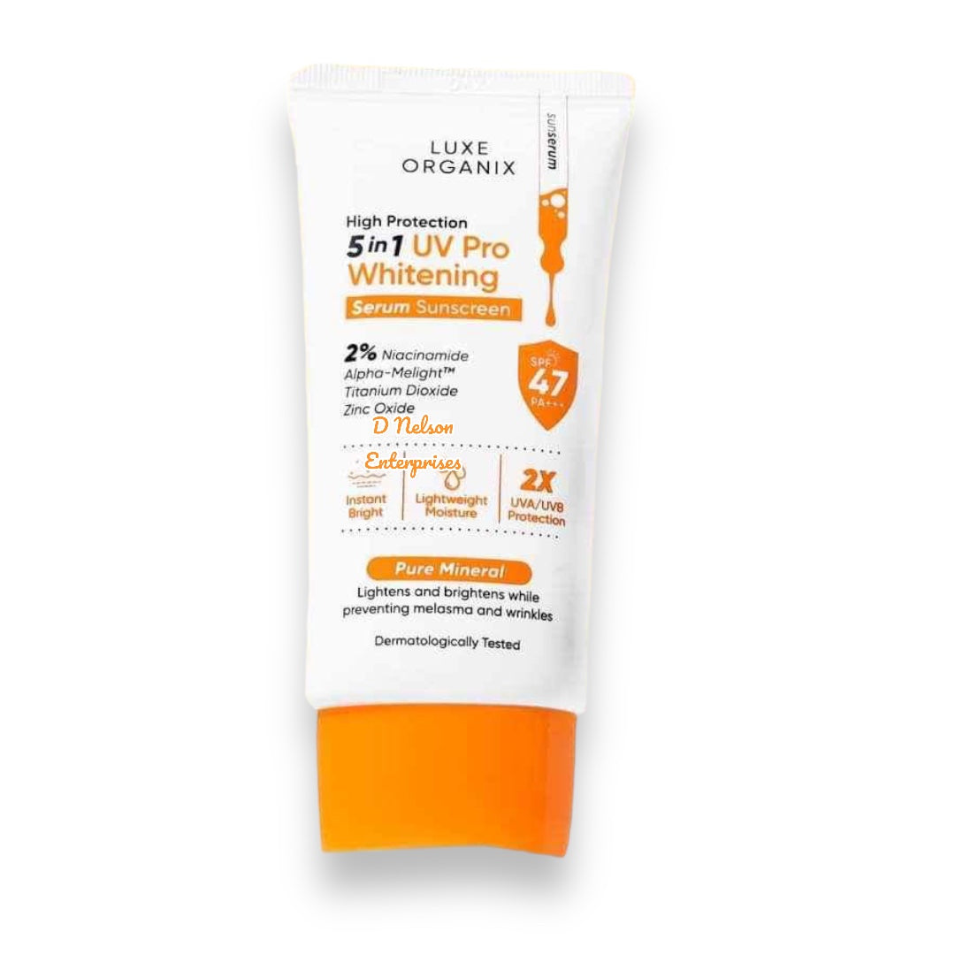 Luxe Organix 5 in 1 UV Pro Whitening Serum Sunscreen SPF 47 PA+++ 40ml ...