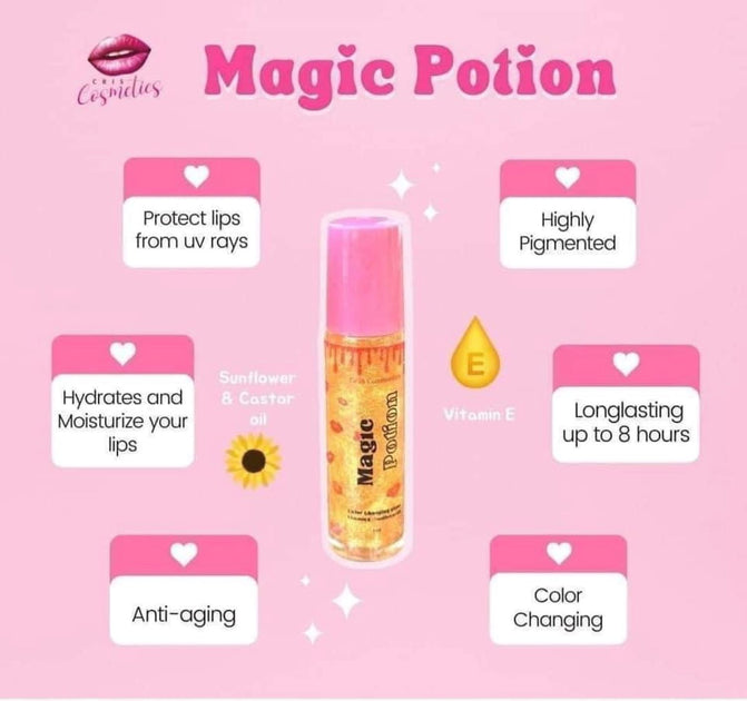 Cris Cosmetics MAGIC POTION Color Changing Lip Gloss, 10ml