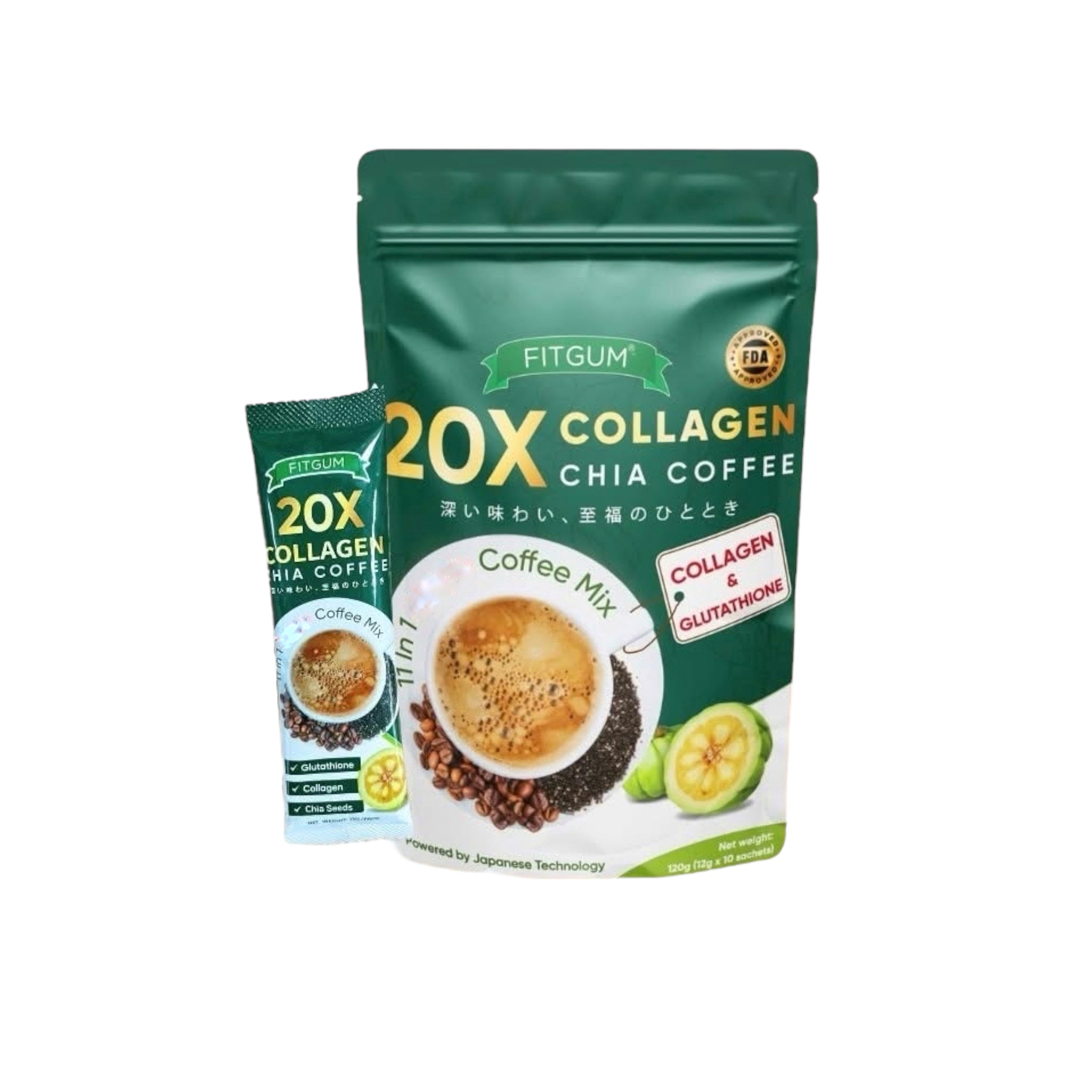 FITGUM 20X Collagen Chia Coffee - 11 in 1 Coffee Mix – D Nelson Enterprises