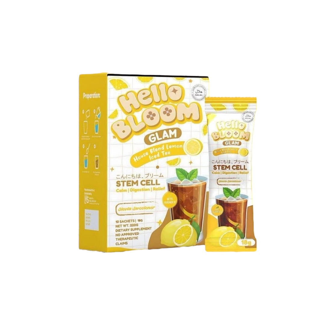 Hello BLOOM GLAM House Blend Lemon Iced Tea Drink (10 Sachets) – D ...