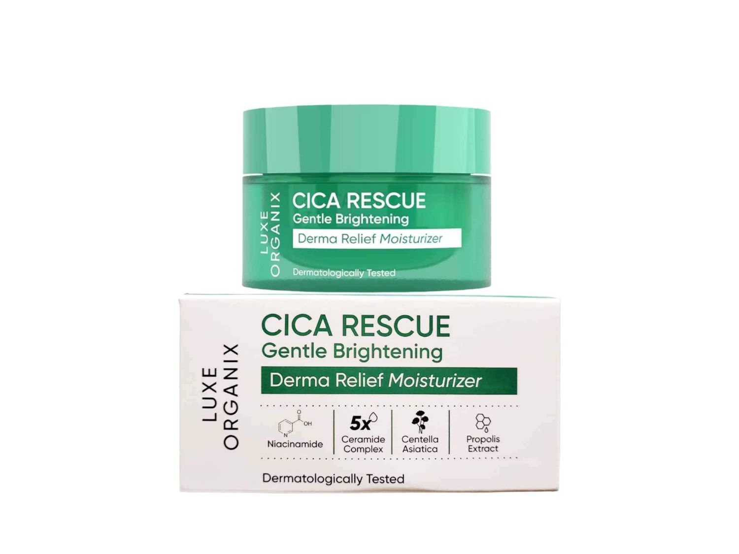 LUXE ORGANIX Cica Rescue Gentle Brightening Derma Relief Moisturizer 5 ...