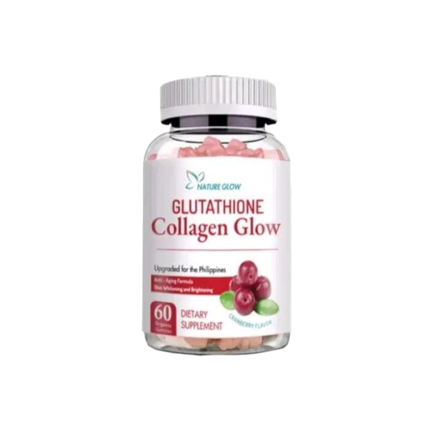Nature Glow Glutathione Collagen - Cranberry Flavor, 60 Chewable Gummi ...