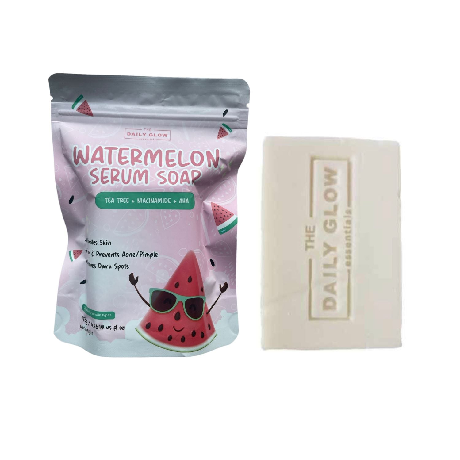 The Daily Glow Essentials Watermelon Serum Soap, – D Nelson Enterprises