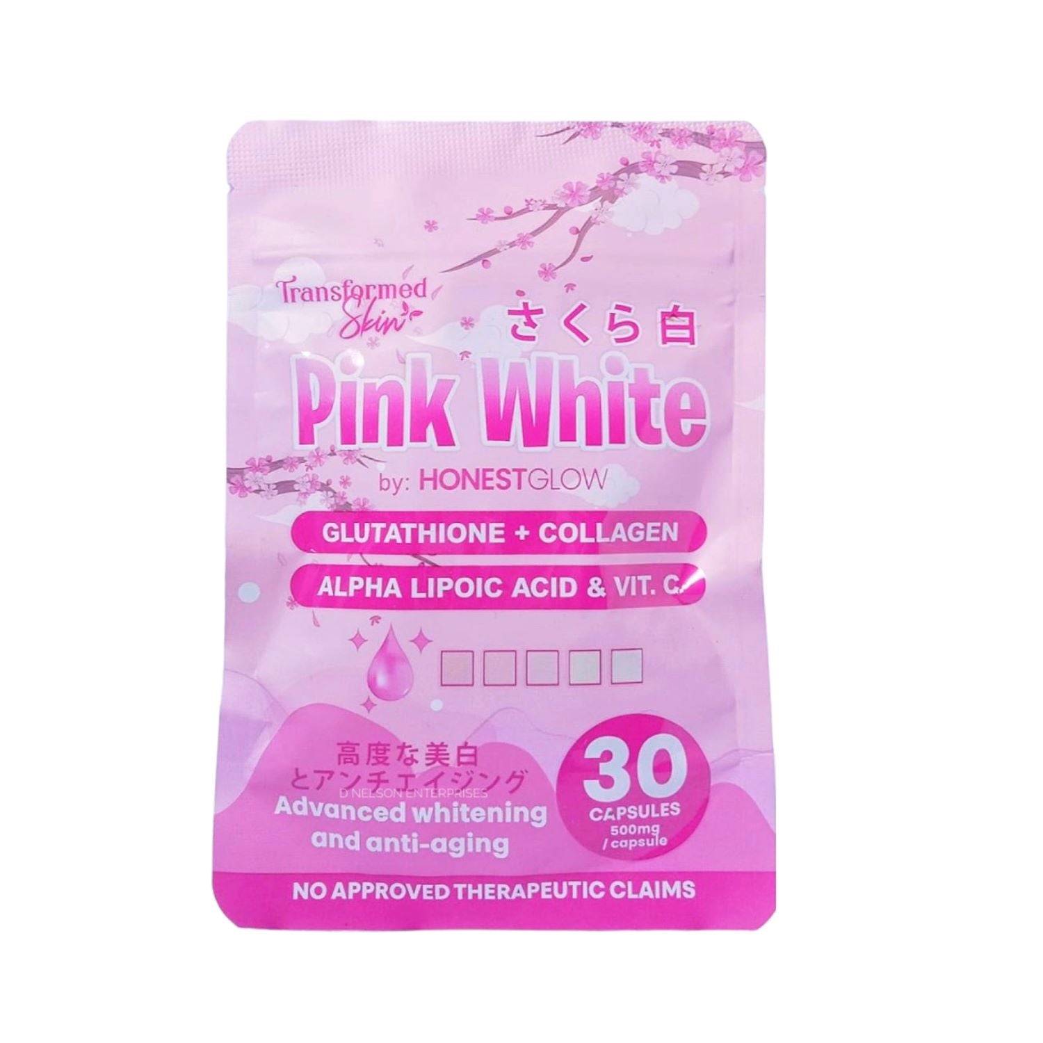 Transformed Skin HonestGlow PINK WHITE Glutathione + Collagen Capsules ...