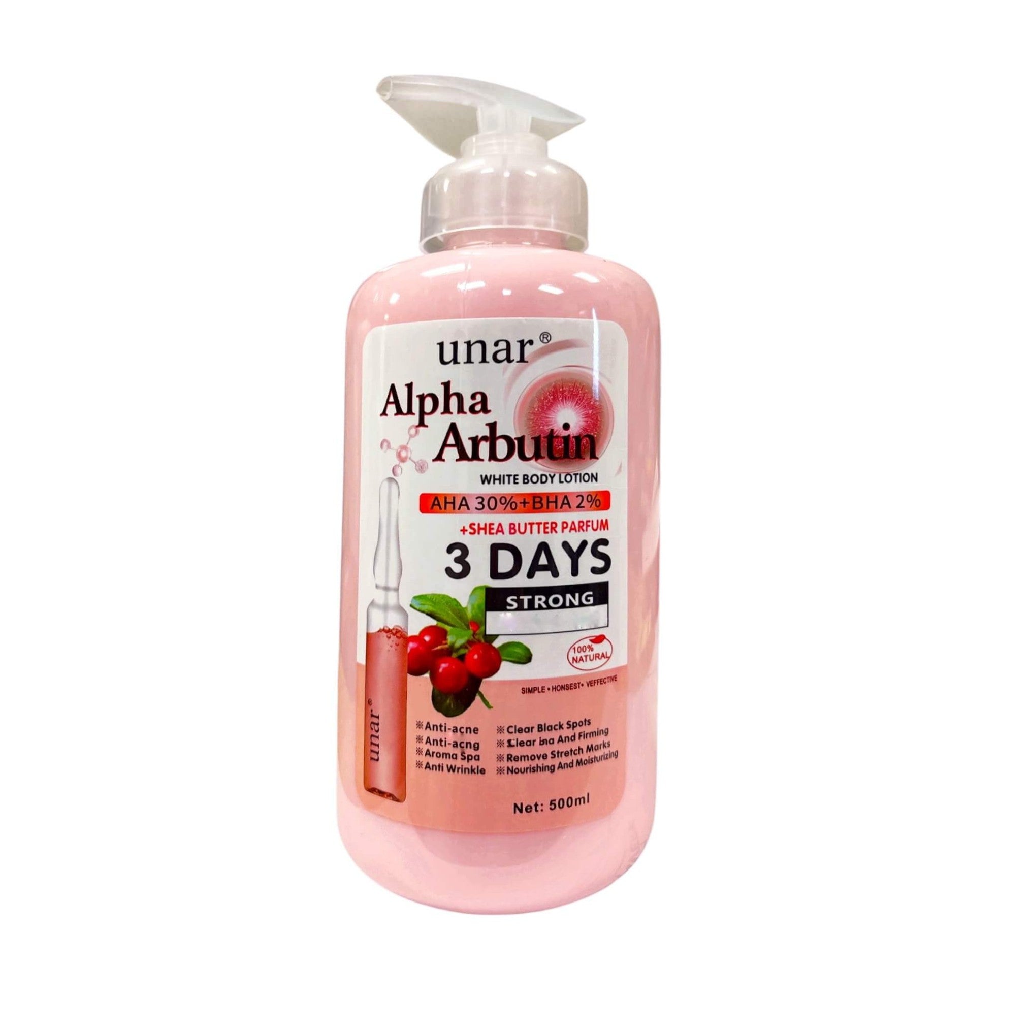 UNAR® Alpha Arbutin Body Lotion with AHA + BHA, Shea Butter & Niacinam ...