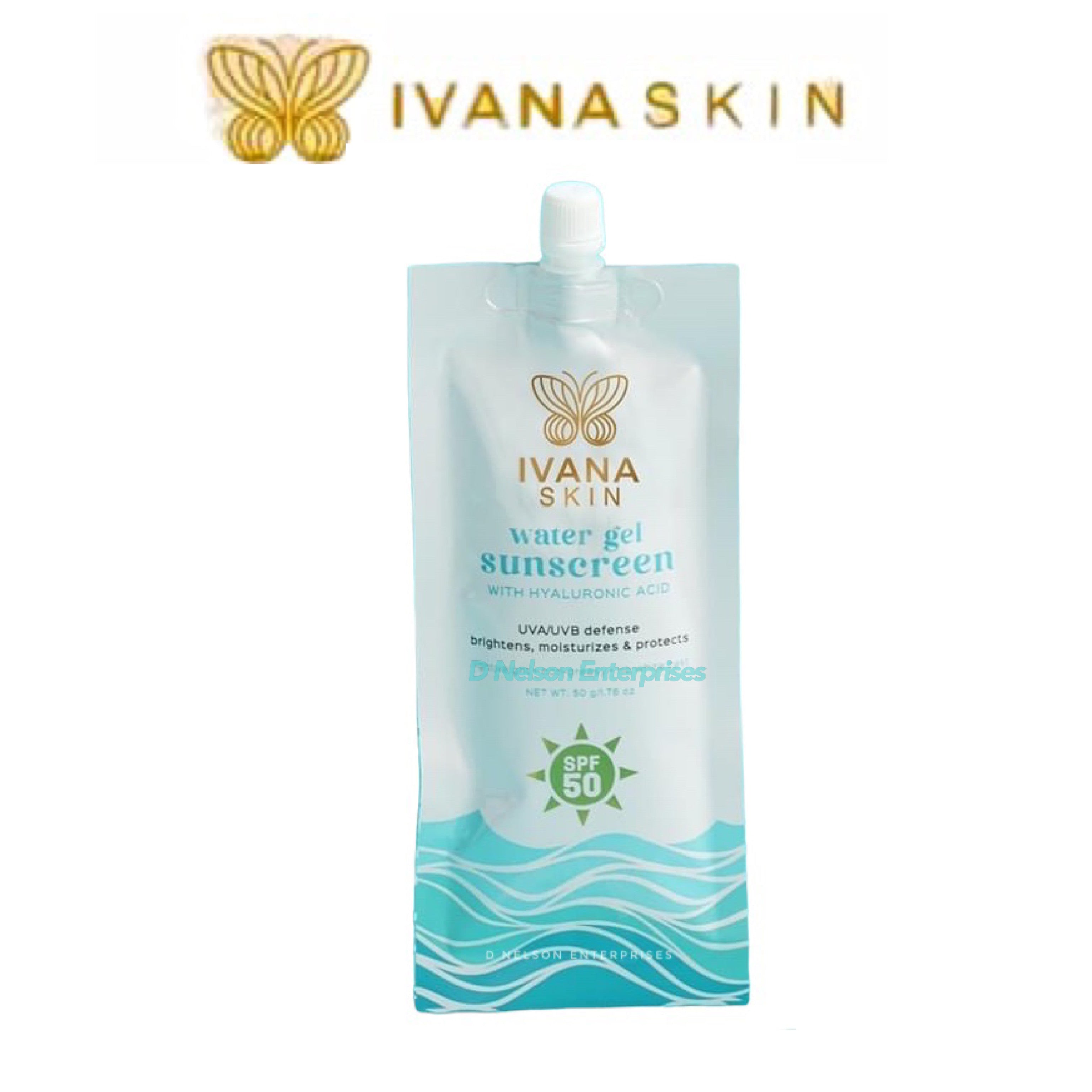 IVANA SKIN Water Gel Sunscreen with Hyaluronic Acid SPF 50 UVA/UVB - 5 ...