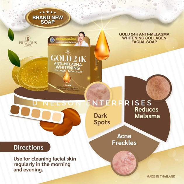 Precious Skin Thailand Gold 24K Whitening Anti-Melasma Collagen Facial