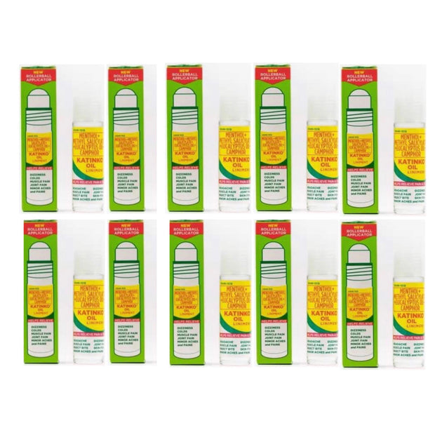 10 Pack Katinko Oil Liniment Rollerball Applicator, 10ml
